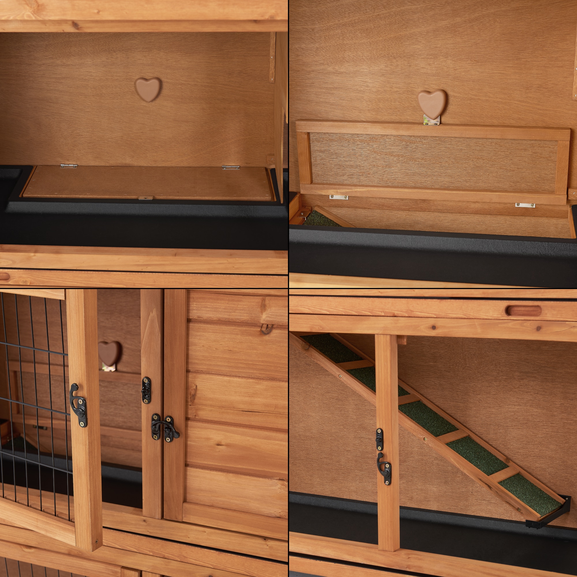 Cusca animale mici, en.casa, Falkenau, 104 x 122 x 50 cm, brad natur ...