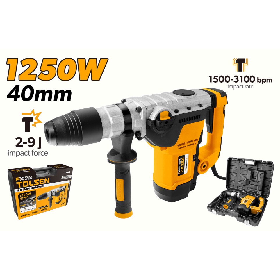 Ciocan Rotopercutor SDS MAX TOLSEN 1250W FX Force Xpress, 2-9J, 150 ...
