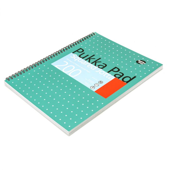 Set 3 caiete cu spirala Pukka Pad Metallic Jotta matematica A4, 200 pag ...