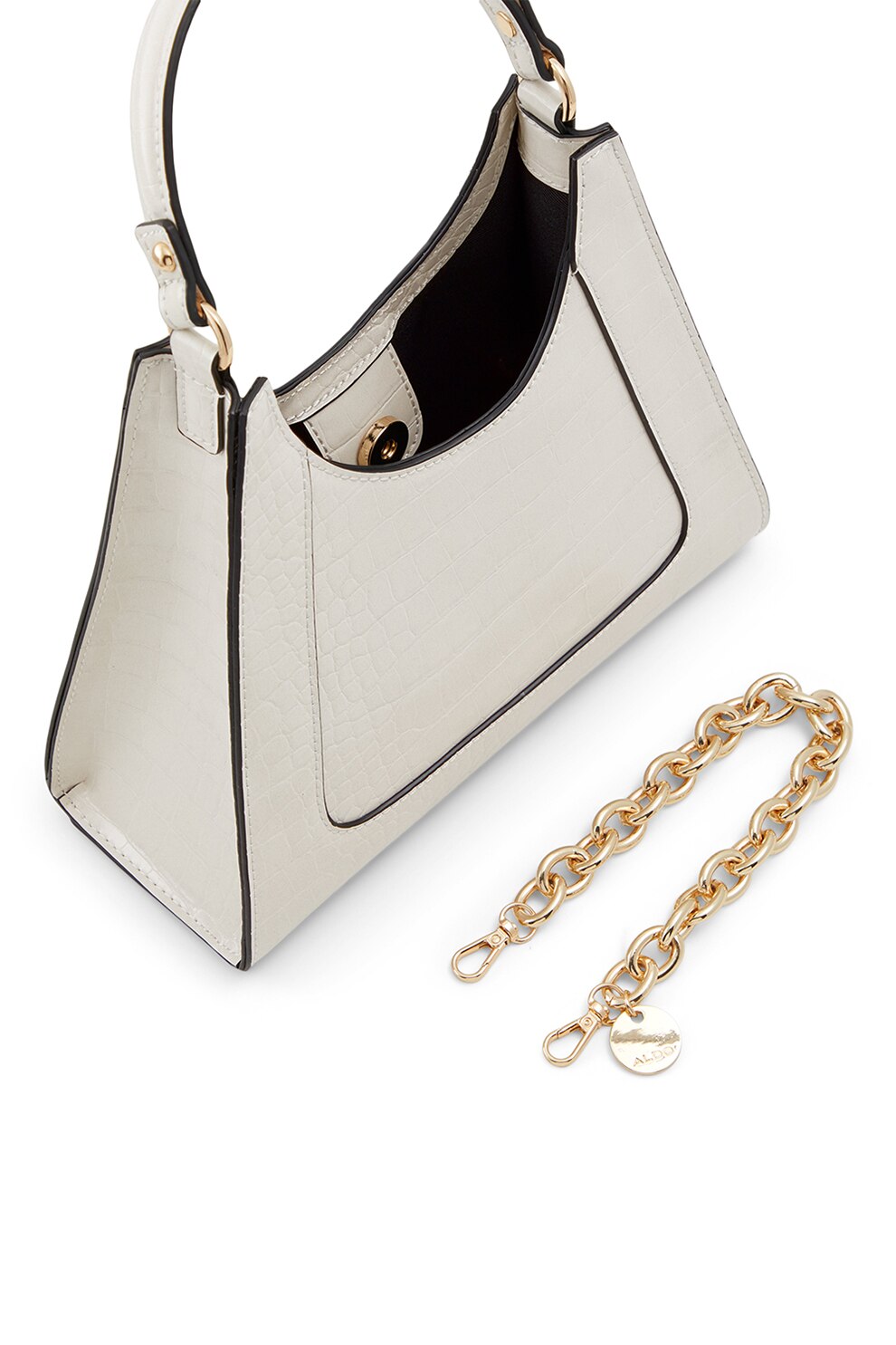 Aldo, Geanta de piele cu bareta de umar Ethotlan, Crem - eMAG.ro