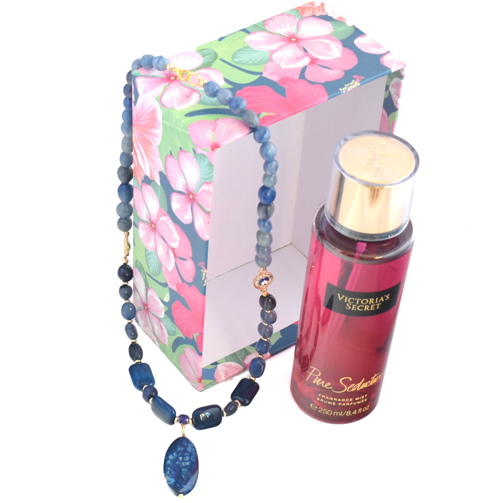 Set cadou apa de parfum Victoria Secret, 250 ml si colier Lapis Lazuli ...
