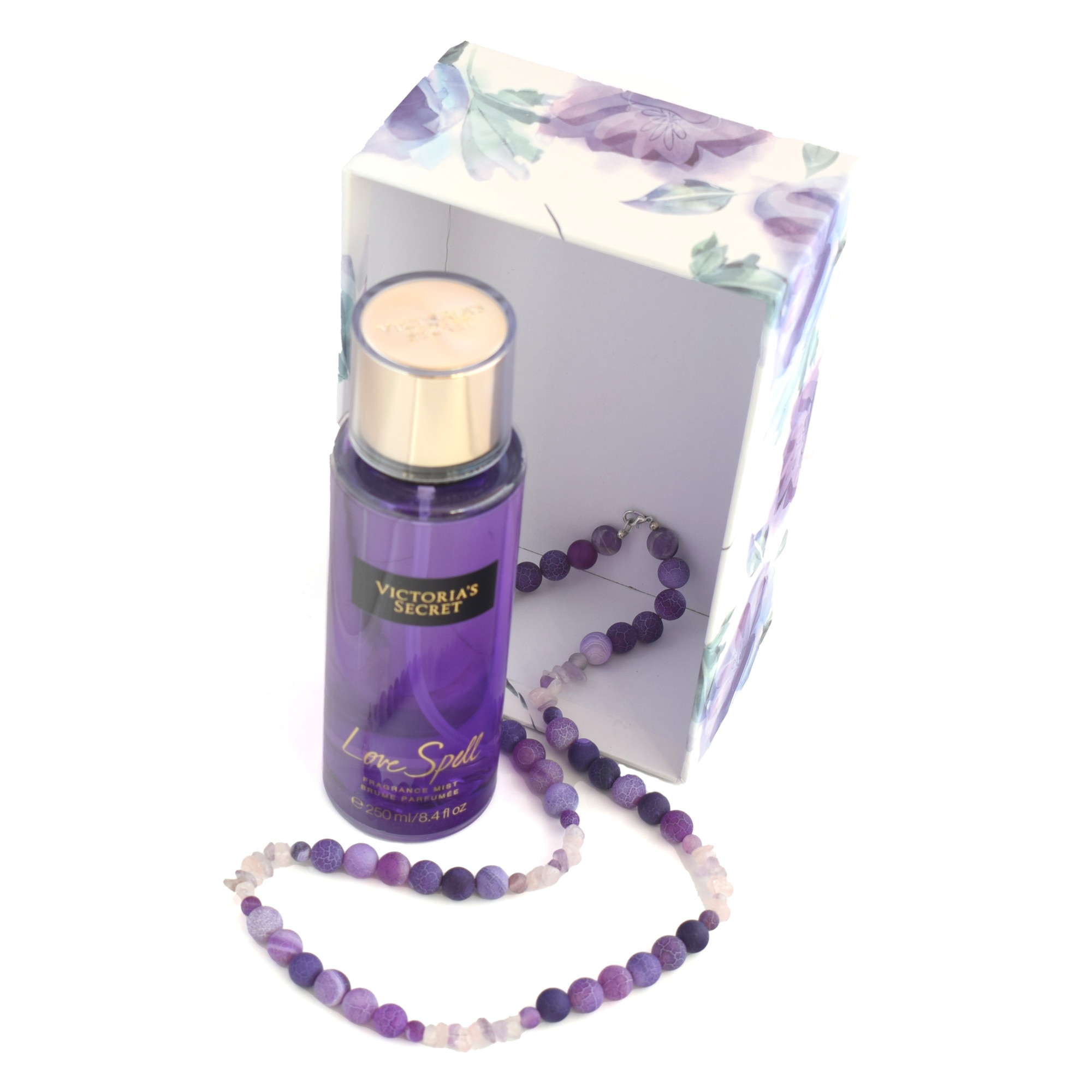 Set cadou apa de parfum Victoria Secret, 250 ml si colier ametist - eMAG.ro