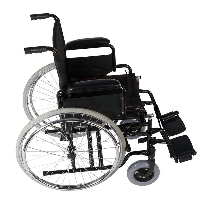 Scaun cu rotile din otel, pliabil, material textil, antrenare manuala ...