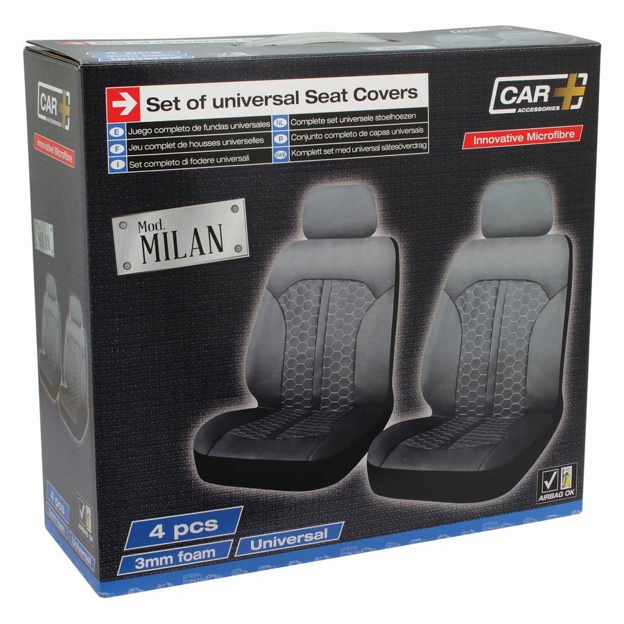 Set 4 huse auto scaune fata, Milan SCM004G Car+ - eMAG.ro