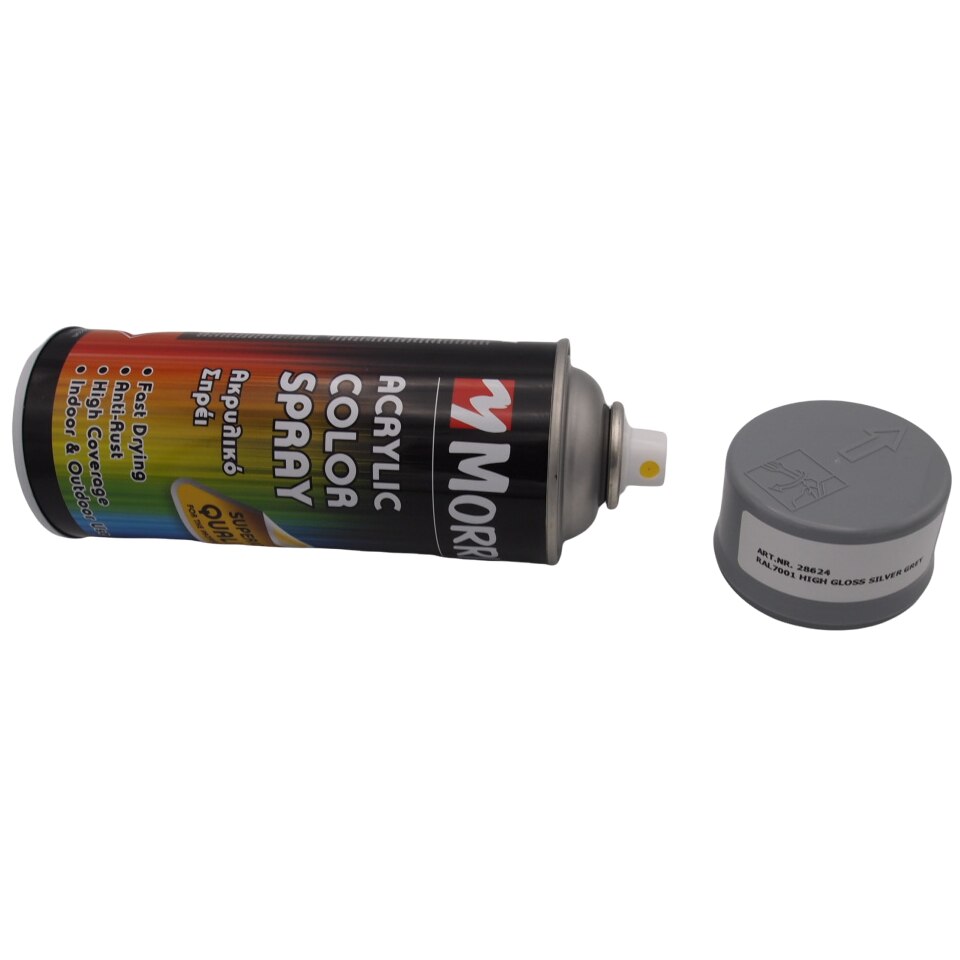 Spray Color Acrilic gri argintiu lucios, RAL 7001, 400 ml, Morris ...