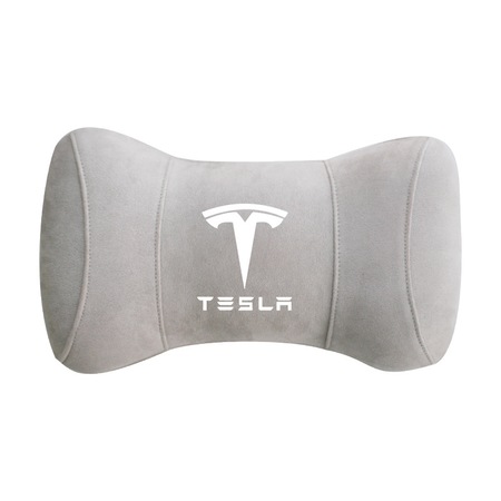 Perna auto tetiera, Tesla, 19x33 cm, Gri - eMAG.ro