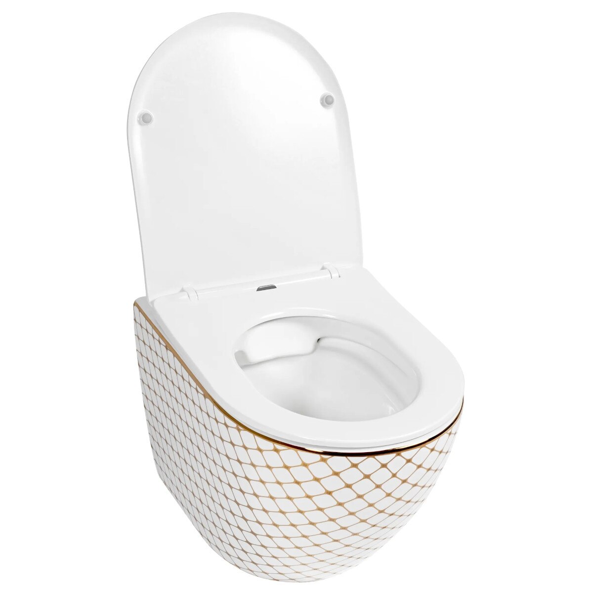 Vas Wc Ego-Carlos Slim Diamond Gold Rimless, capac Duroplast, ceramica ...