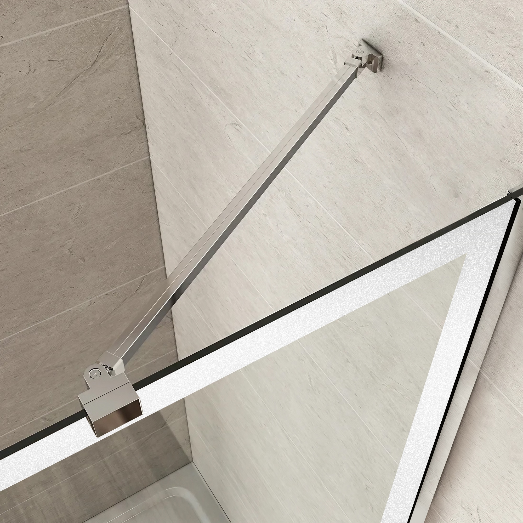 Paravan dus walk-in Aqua Class ® Inox, model Supreme alb, feronerie ...