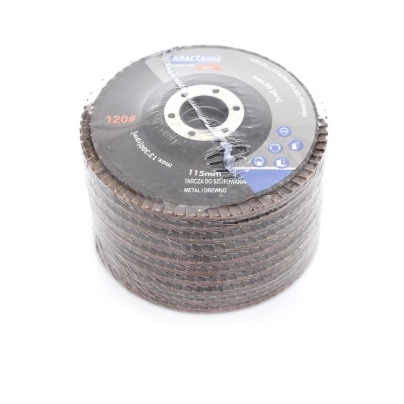 Set 10 discuri lamelar pentru slefuit, Kraft&Dele, P60, 115 mmx22,23 mm, pentru lemn si metal ...