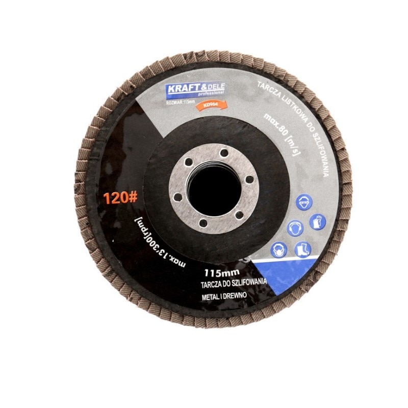 Set 10 discuri lamelar pentru slefuit, Kraft&Dele, P60, 115 mmx22,23 mm, pentru lemn si metal ...