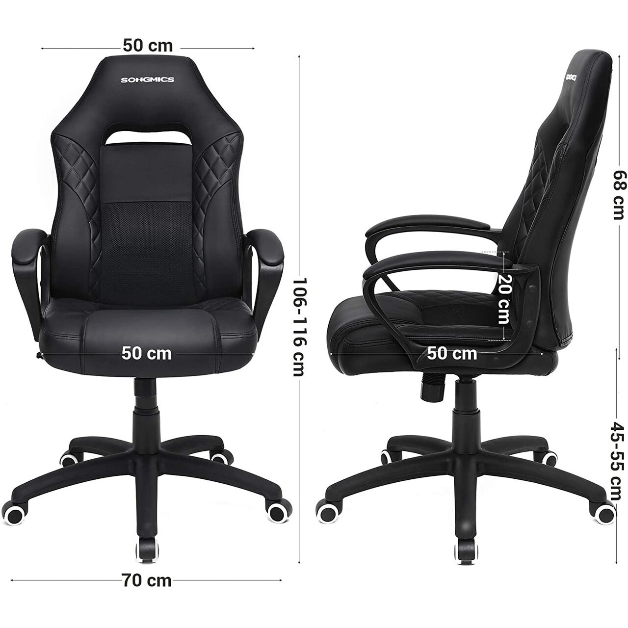 Scaun de birou, Songmics, Racing Sports, piele ecologica, ergonomic ...