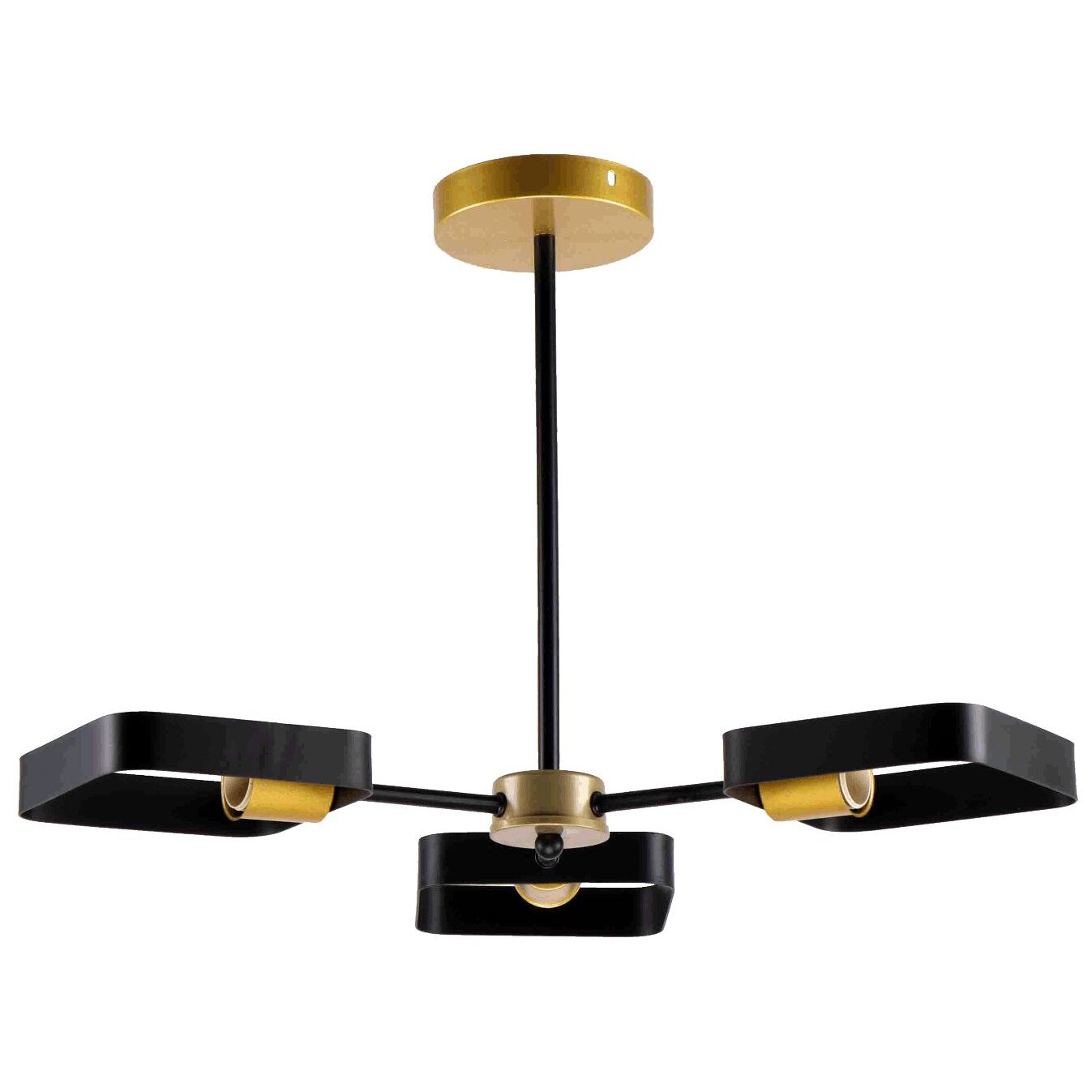 Lustra Taira, IT 51537/3, E27 3X60W, Negru Auriu - eMAG.ro