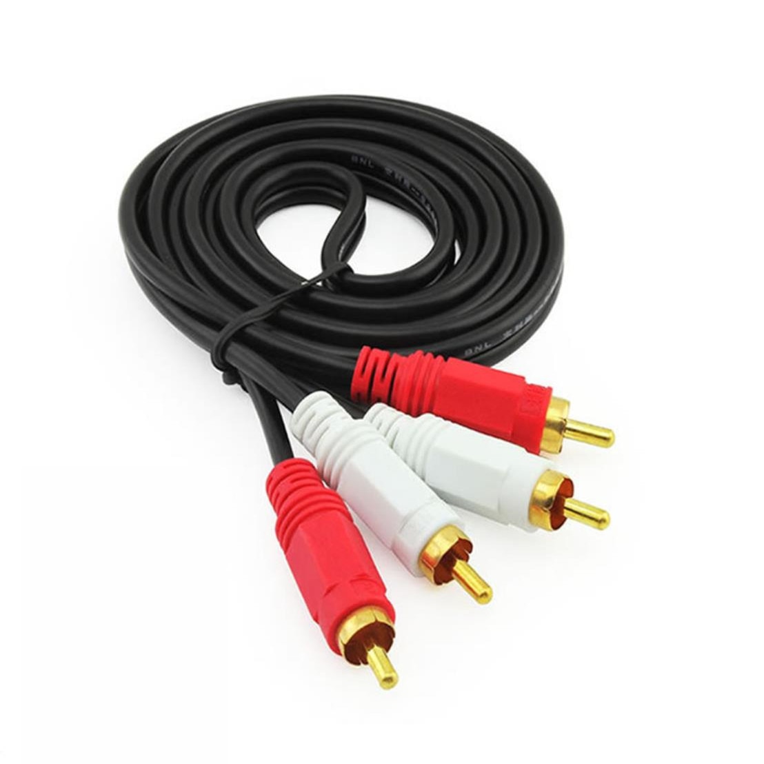 Cablu audio stereo RCA, 2 RCA tata la 2 RCA tata, 1.5m, Negru - eMAG.ro