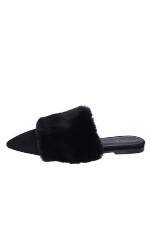 Slapi dama, Piele intoarsa, Negru, 35 - eMAG.ro