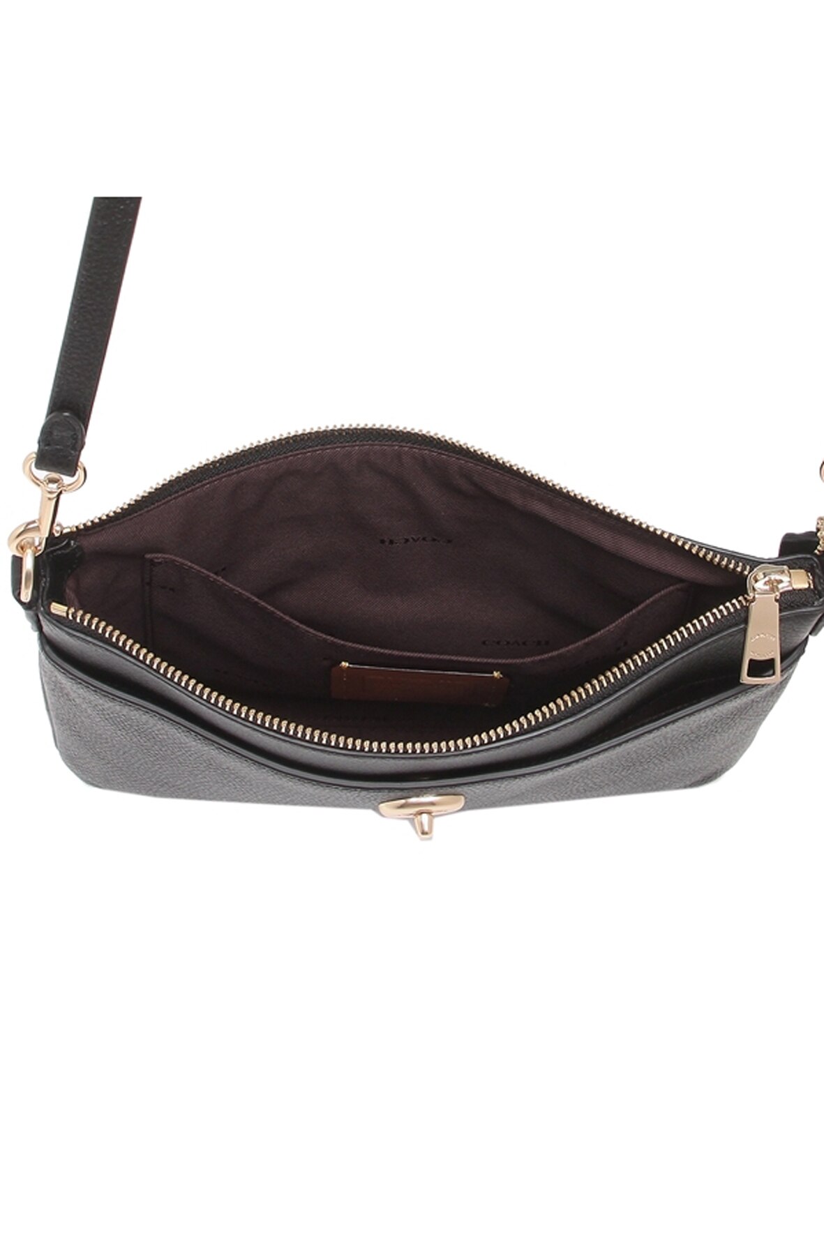 Чанта Polly Pebble от текстурирана естествена кожа, Coach, черна - eMAG.bg