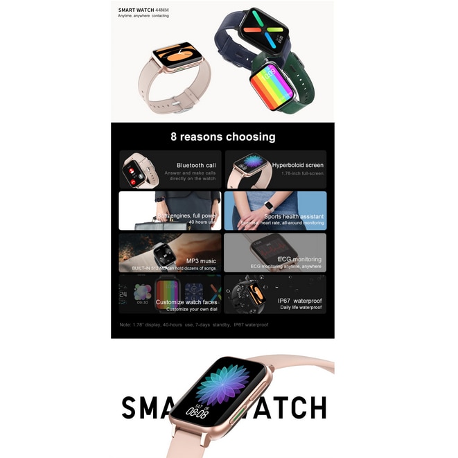 Ceas Smartwatch Dextime SOLTOY®, Full HD Color display 1.78 inch ...