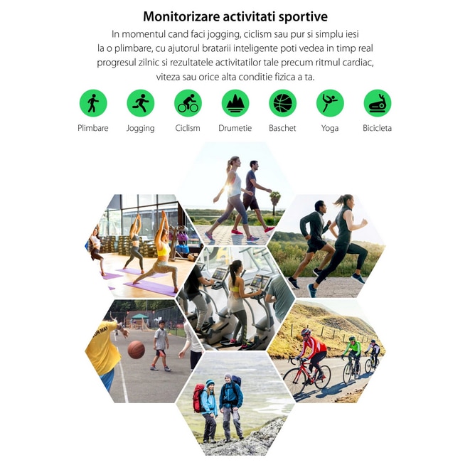 Ceas Smartwatch Dextime SOLTOY®, Full HD Color display 1.78 inch ...