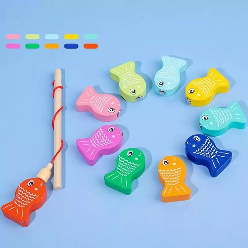 Joc educativ din lemn 5 in 1, curcubeu, vehicule, cifre, forme ...