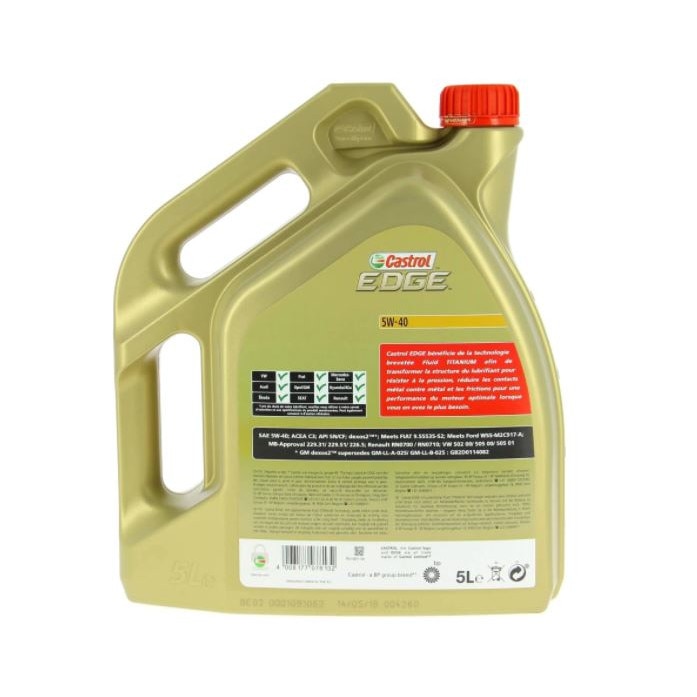 Двигателно масло CASTROL EDGE 5W40 5L - eMAG.bg