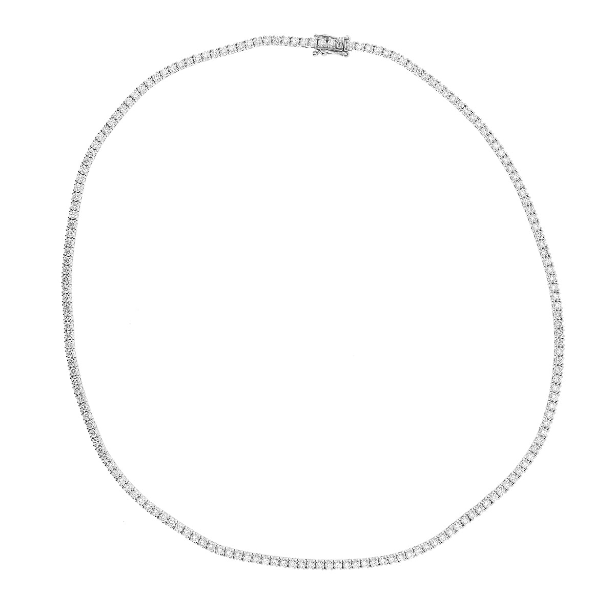 Colier tennis din aur alb 18K cu diamante naturale, 6,96 ct, PAU182 ...