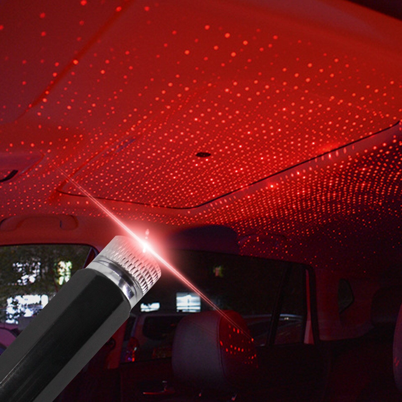 Lumini LED auto cu laser de proiectie, USB, Rosu - eMAG.ro