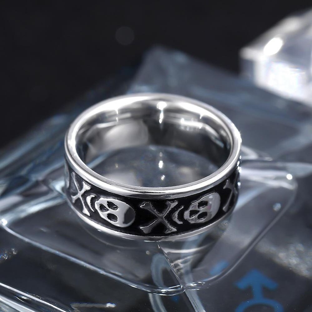 Inel craniu 3793C titan, Argintiu, 10 US, Sic Moda - eMAG.ro