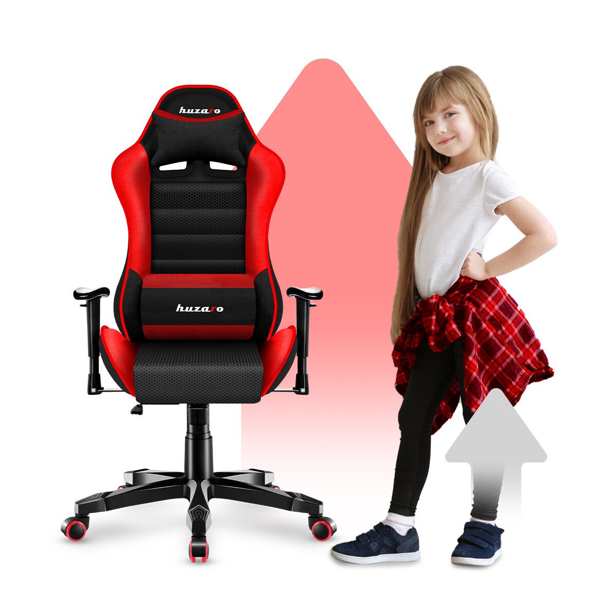 Scaun copii gamer, Huzaro, Ranger 6.0, Rosu - eMAG.ro