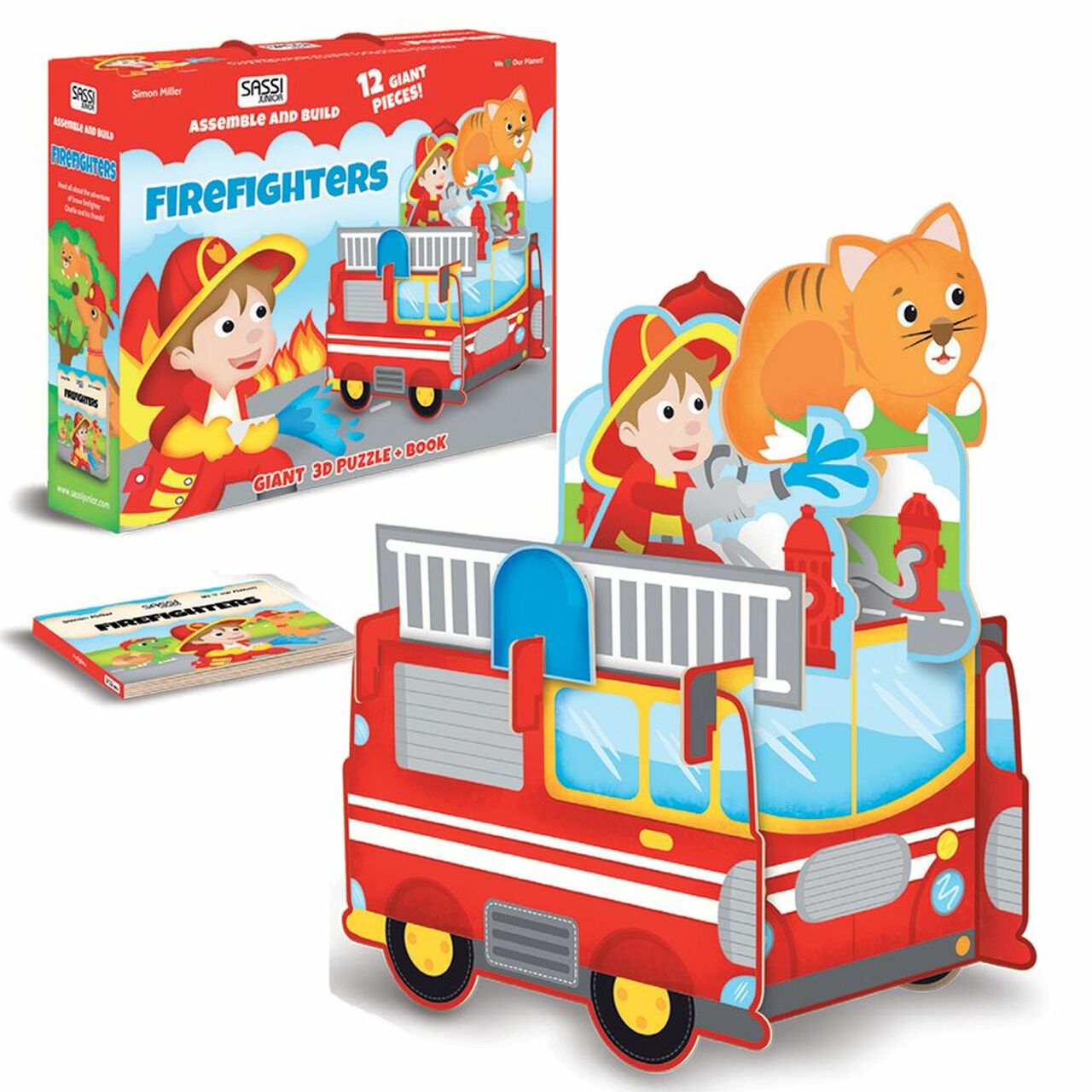 Puzzle Gigant 3D - Pompieri, 12 piese - eMAG.ro