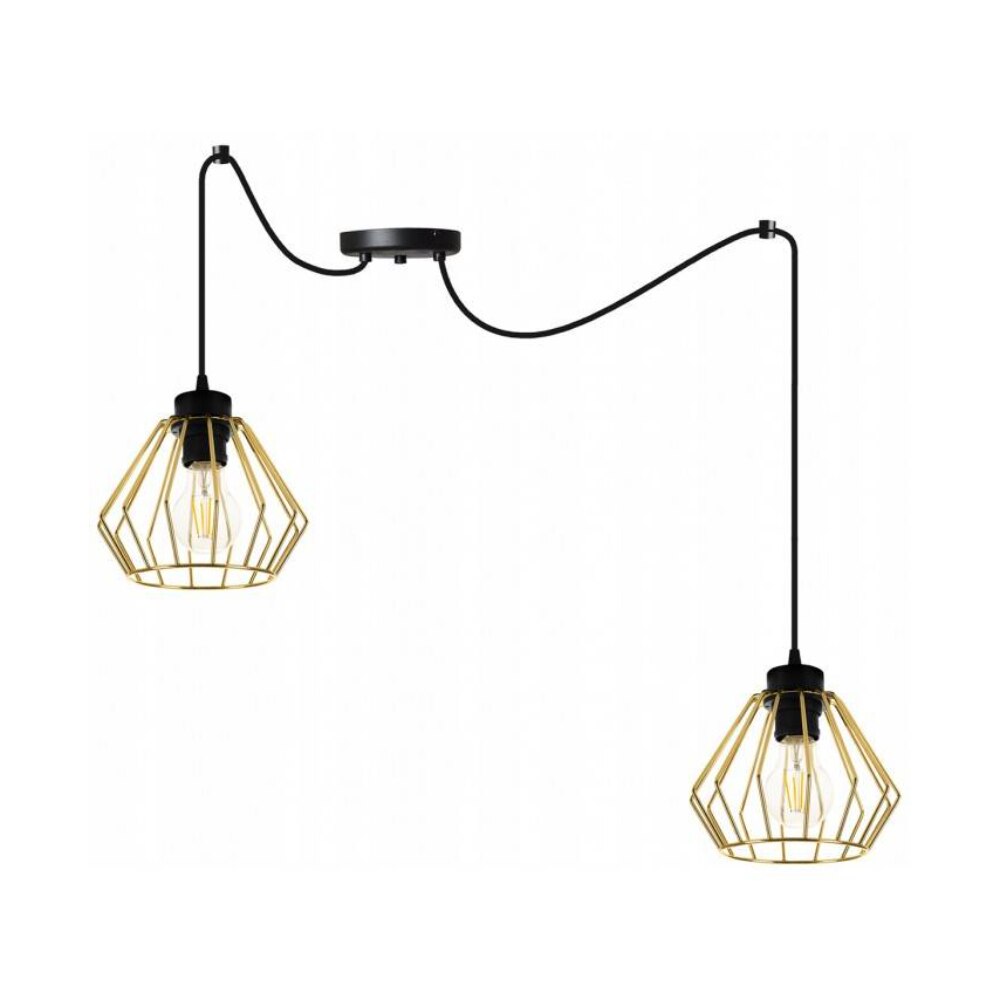 Pendul dublu Lampshade, Light Home, Metal, Soclu E27, 50 cm, Multicolor ...