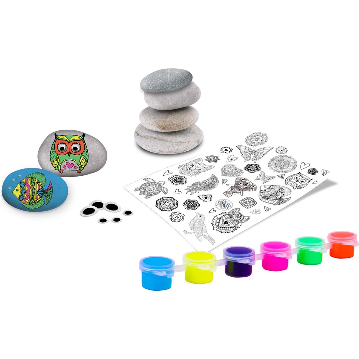 Set pictura pe pietre Neon 19 piese, Grafix - eMAG.ro