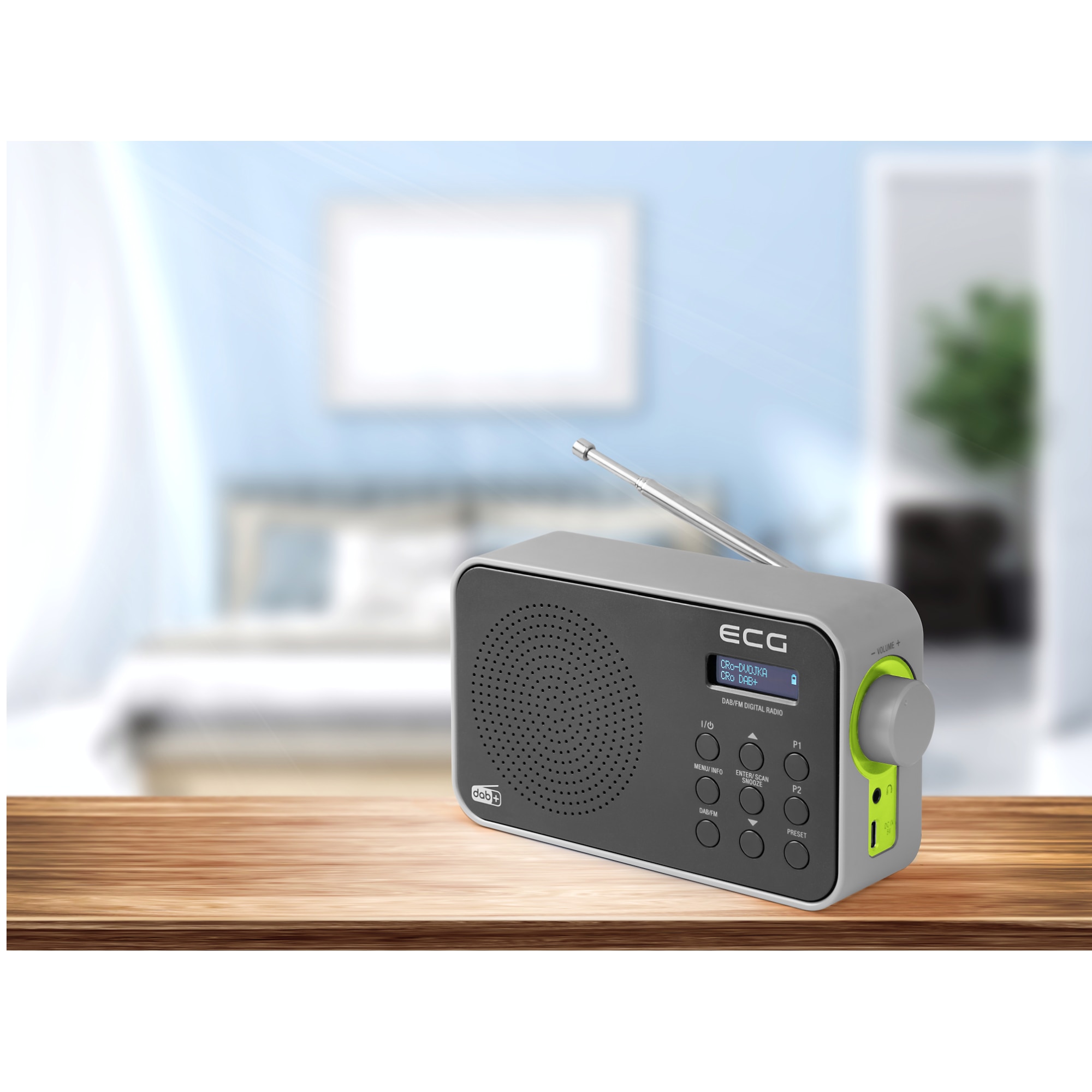 Radio portabil ECG RD 110 DAB cu tuner DAB+ si FM, negru, 1,2 W ...