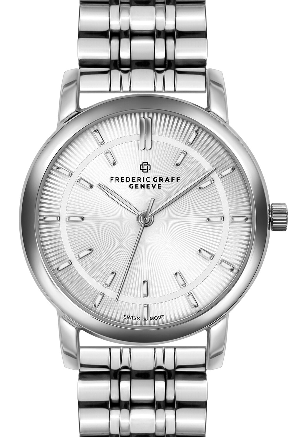 Frederic Graff, Ceas rotund cu bratara de otel inoxidabil, Argintiu ...