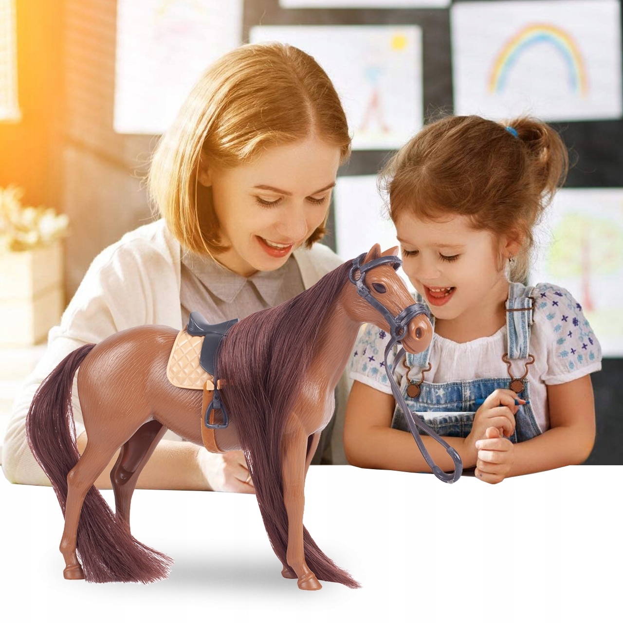 Figurina Interactiva pentru Copii, tip Cal, Capastru si Sa, culoare ...