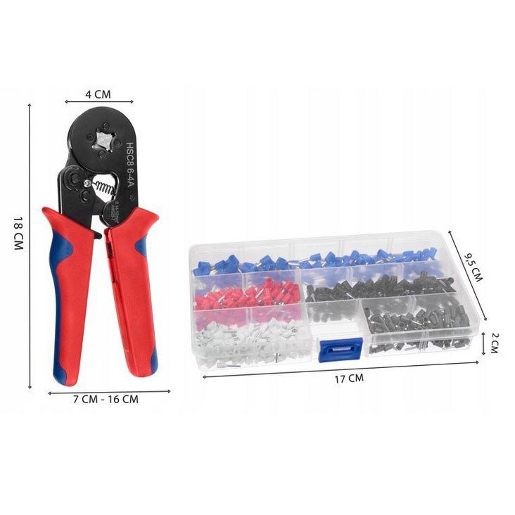 Set cleste sertizare hexagonal cu 500 de bucati terminale conductori 0. ...