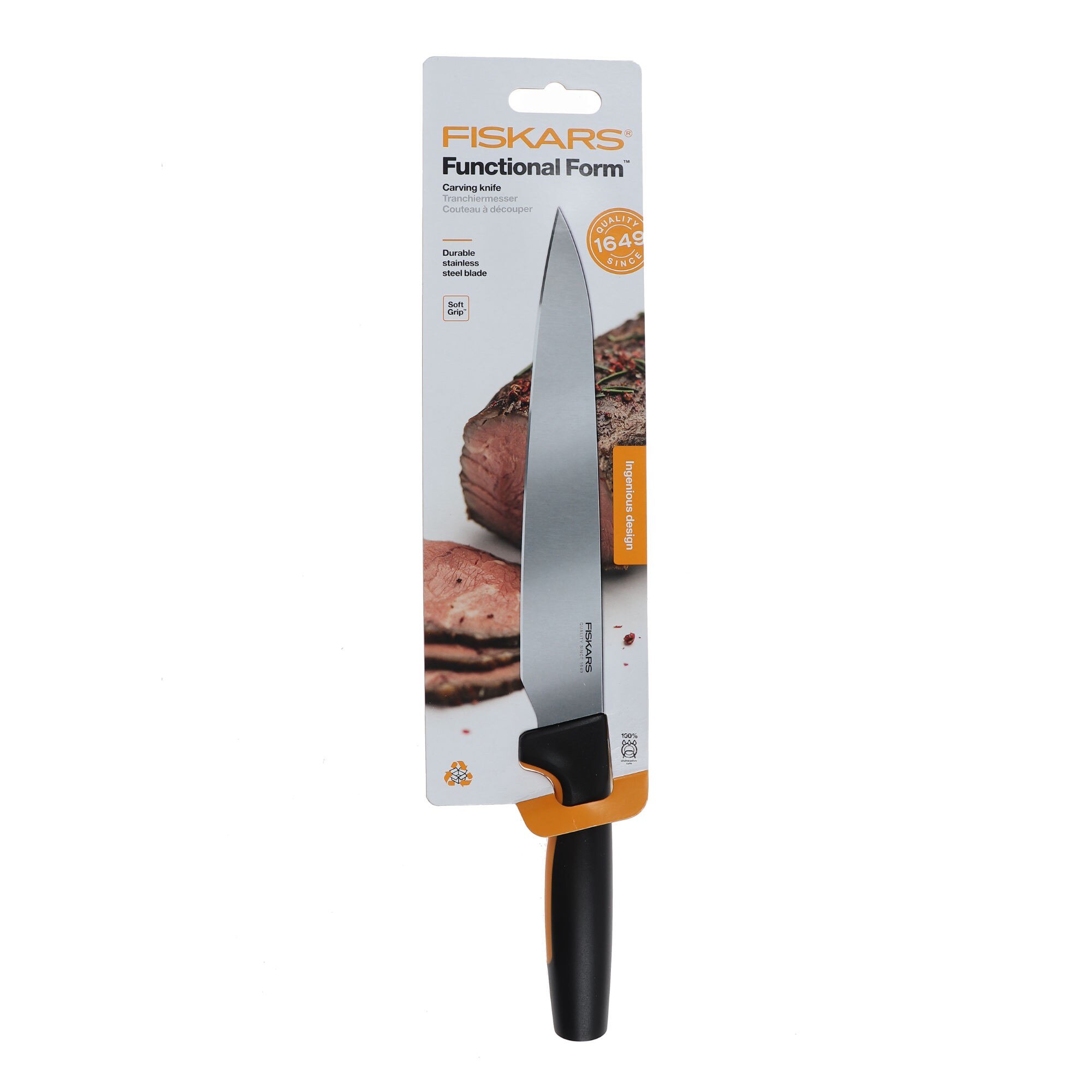 Cutit pentru transat carnea, Fiskars Functional Form, inox, maner ...
