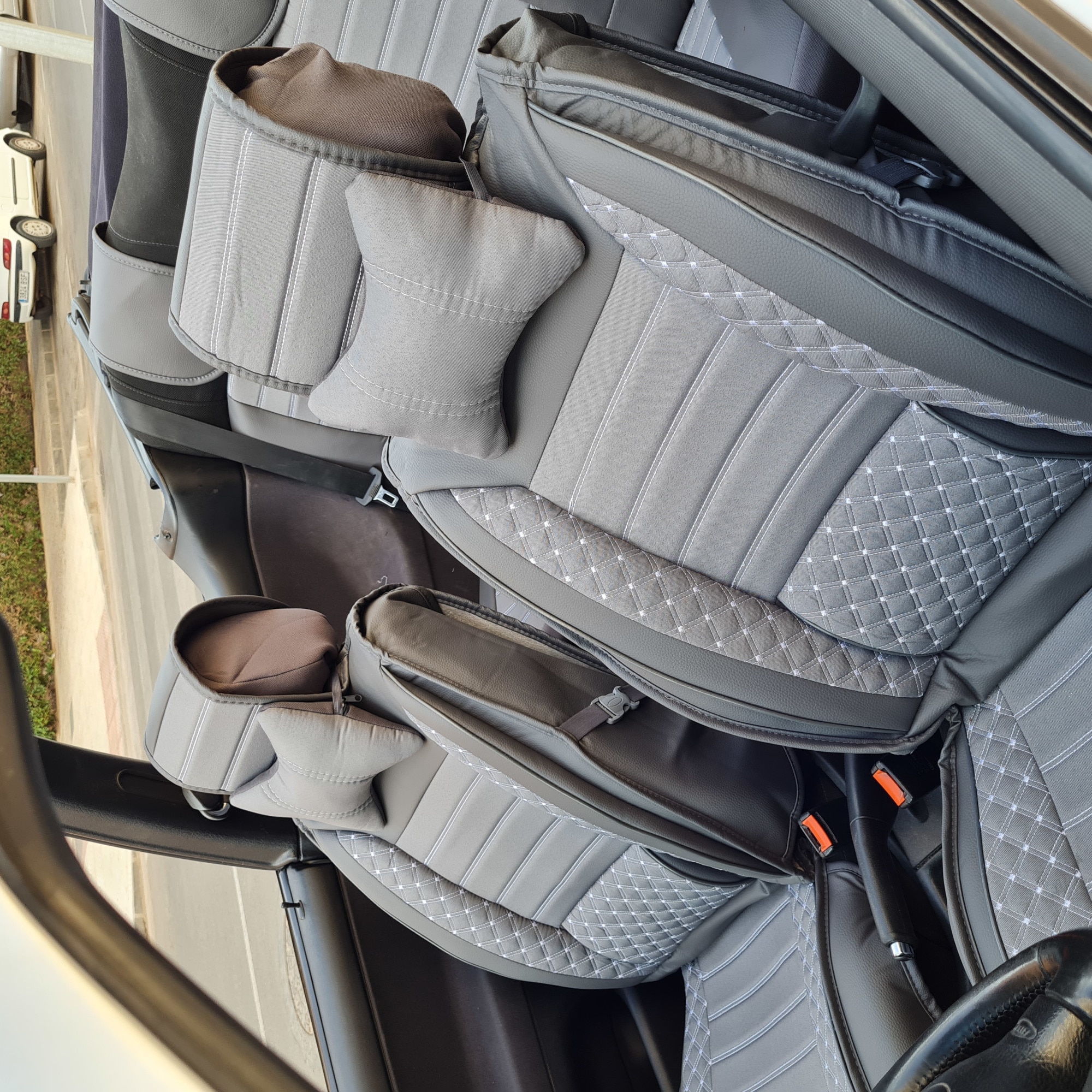 Set Huse Auto Premium Lux, Textil si Piele Eco, Elit, 14 piese, 2 ...