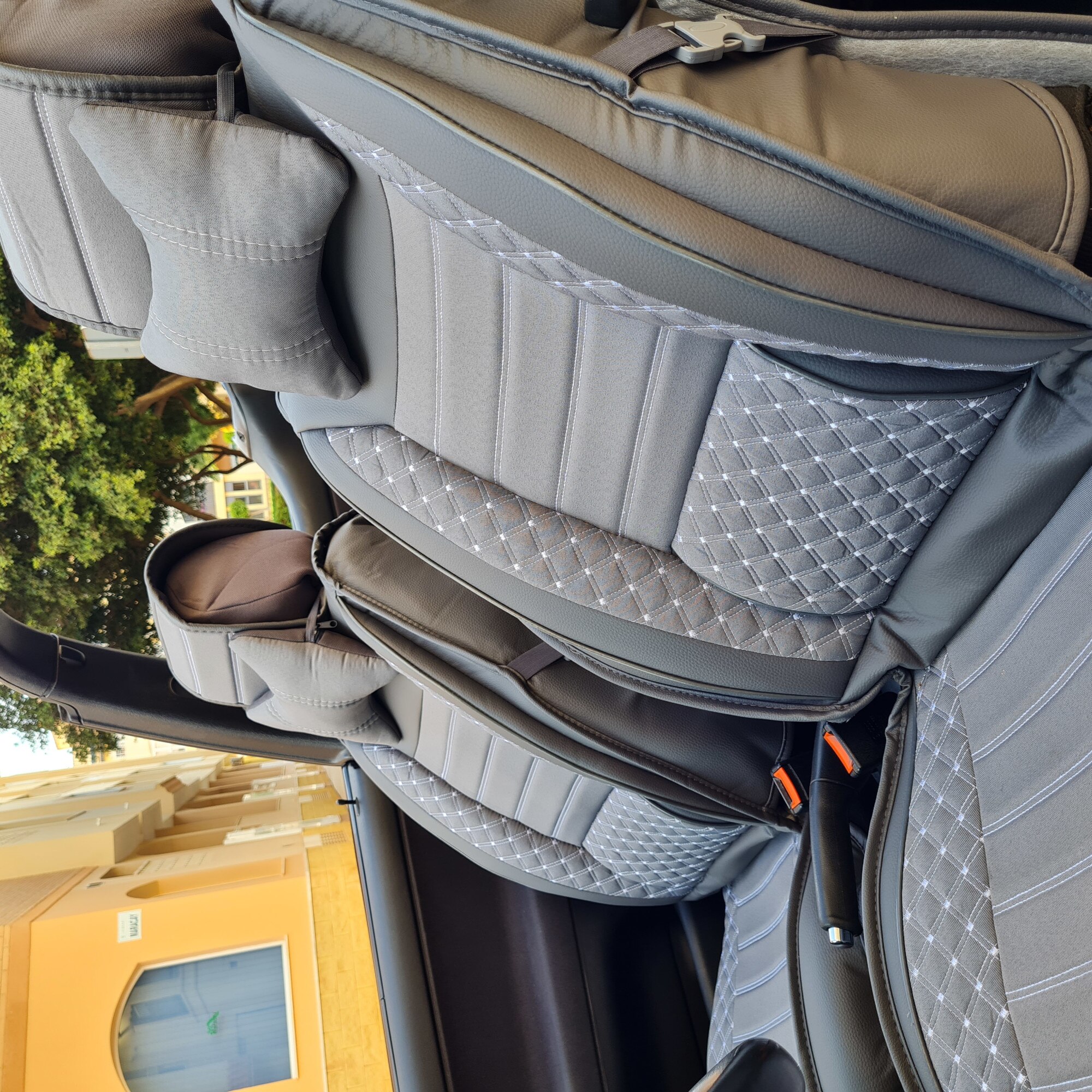 Set Huse Auto Premium Lux, Textil si Piele Eco, Elit, 14 piese, 2 ...