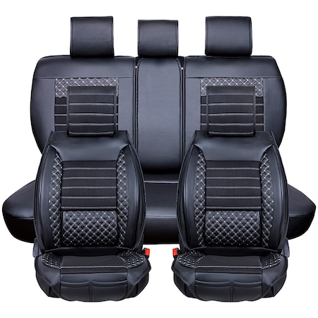 Set Huse Auto Premium Lux, Textil si Piele Eco, Elit, 14 piese, 2 ...