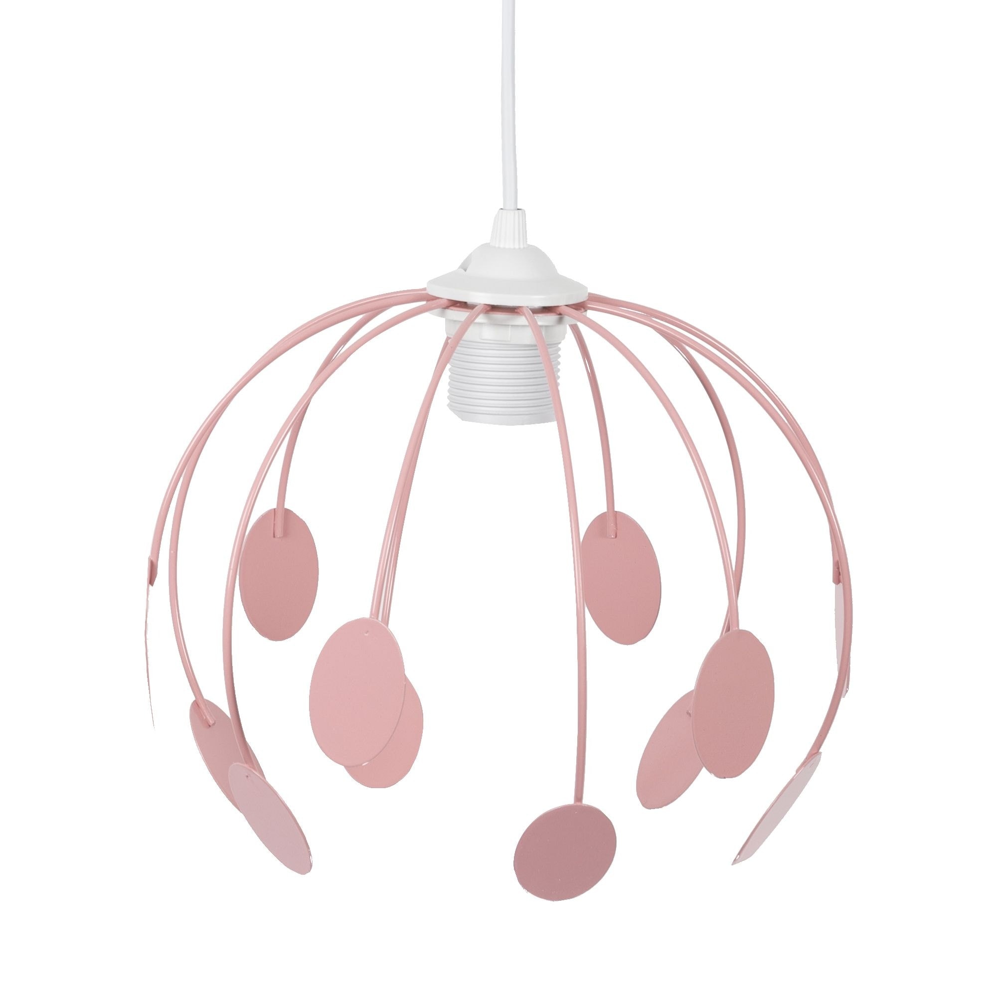 Lustra decorativa Peri cu abajur din metal, roz, CB1628 - eMAG.ro