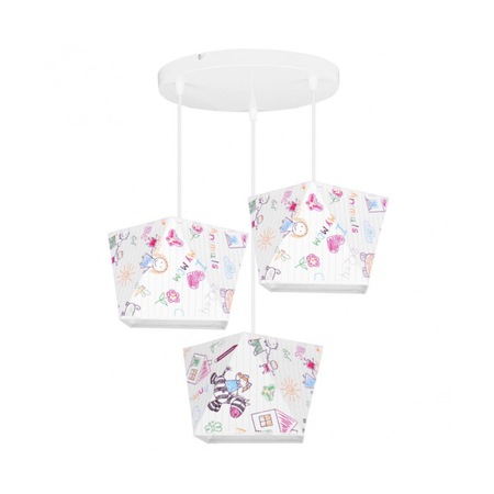 Lustra suspendata pentru copii, Light Home, Metal/Textil, 100x30 cm ...