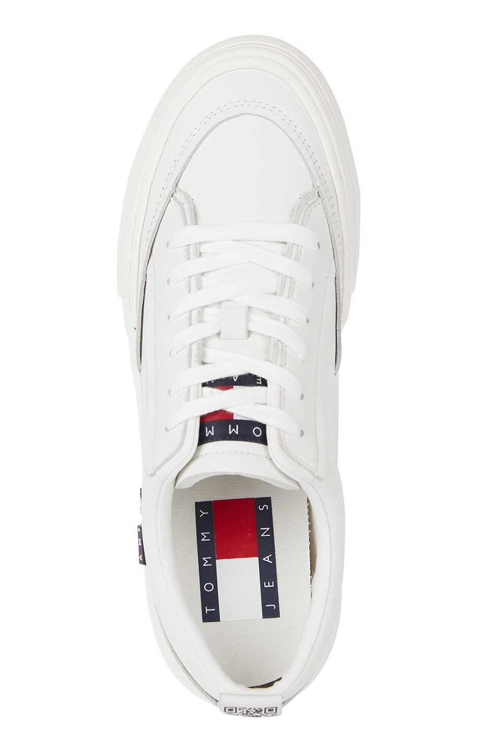 Tommy Jeans, Tenisi de piele cu logo, Alb prafuit, 43 - eMAG.ro