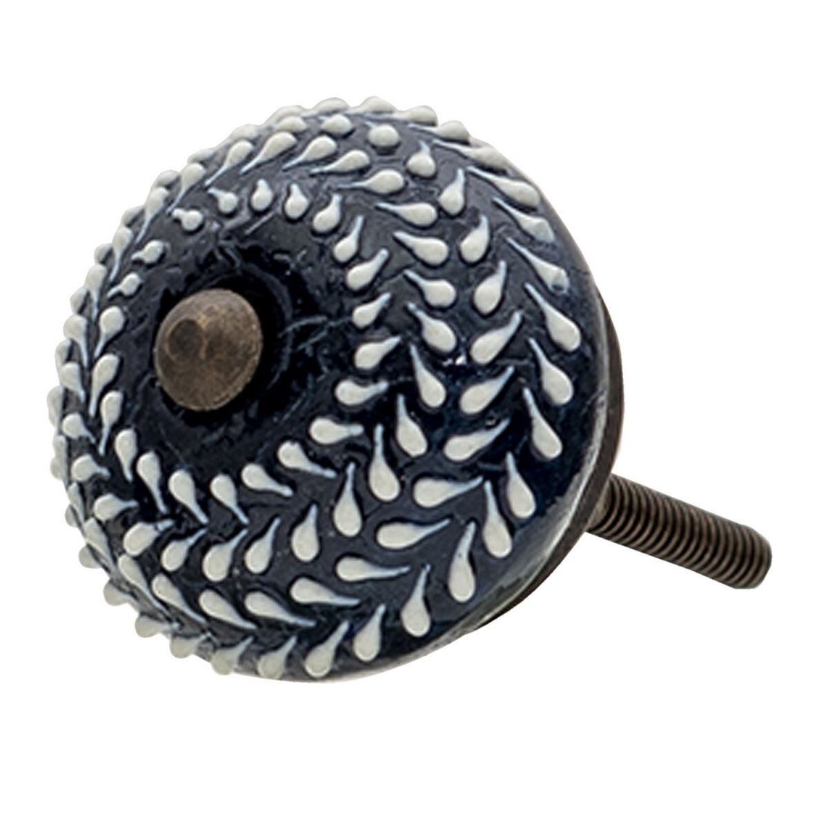 Set 4 butoni mobilier din ceramica albastra alba 4x3 cm - eMAG.ro