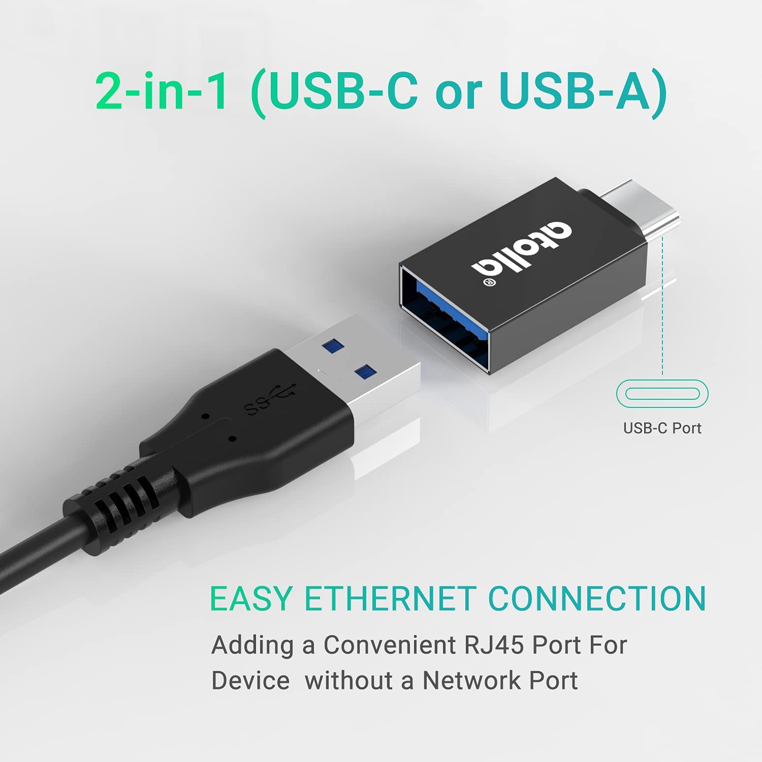 Hub USB 3.0, Atolla, RJ45/USB-C, 1000Mbps, Negru - eMAG.ro