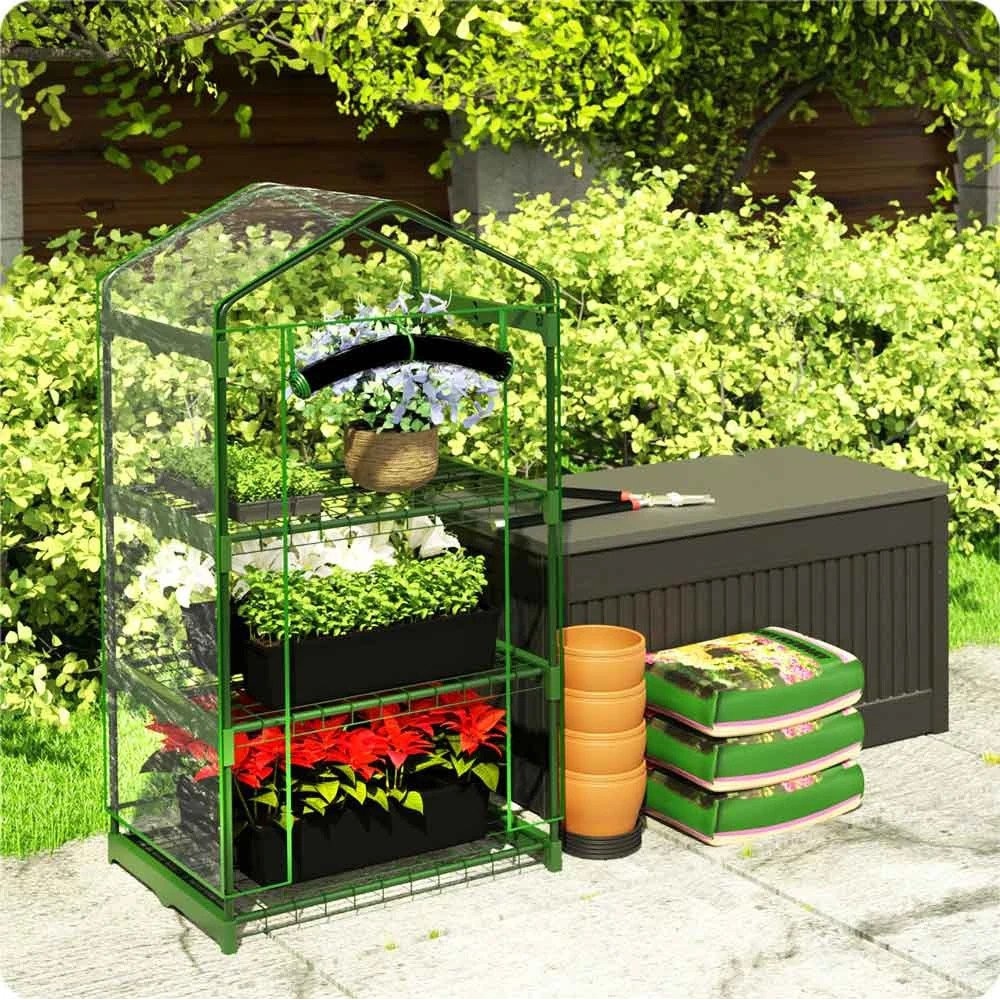 Mini sera de gradina, cadru din otel, protectie impotriva factorilor ...