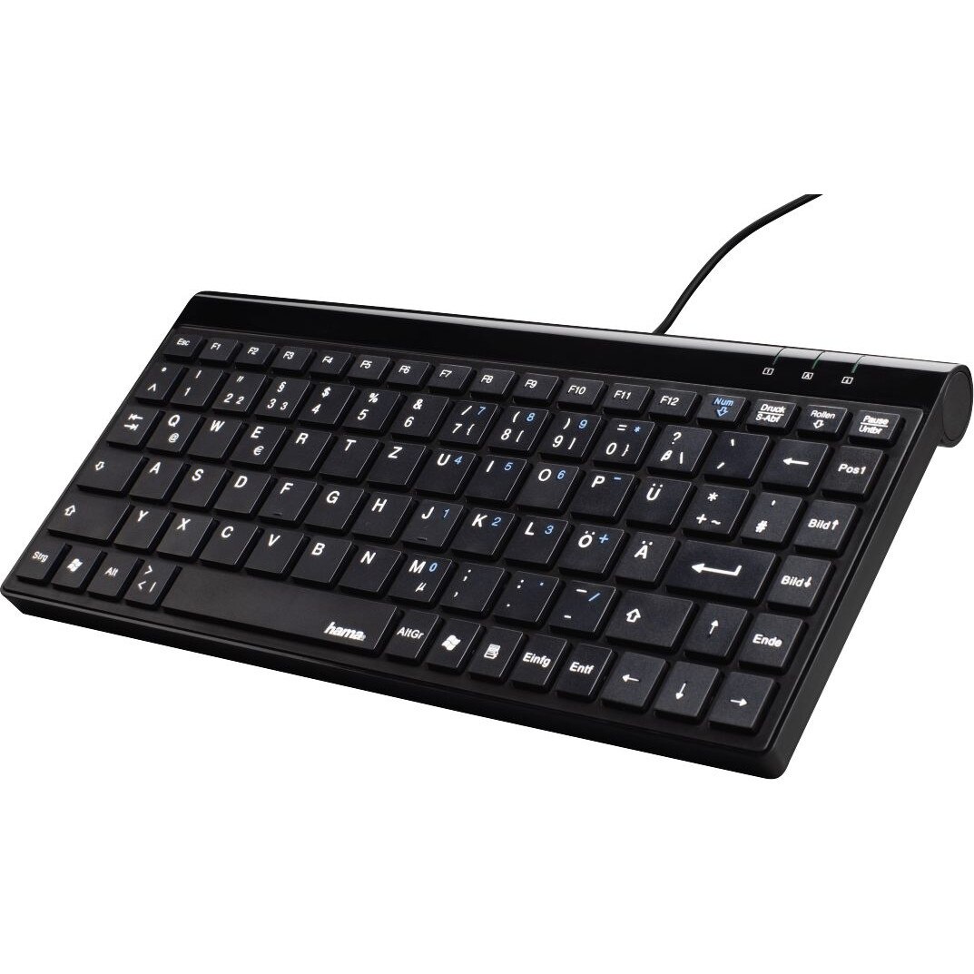 Tastatura Hama 441826670000 Slimline Mini SL720, cu fir, negru - eMAG.ro