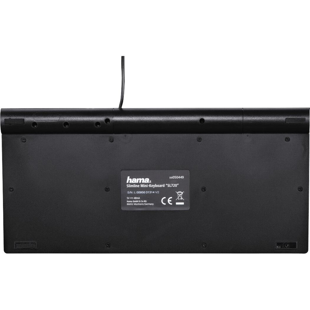 Tastatura Hama 441826670000 Slimline Mini SL720, cu fir, negru - eMAG.ro