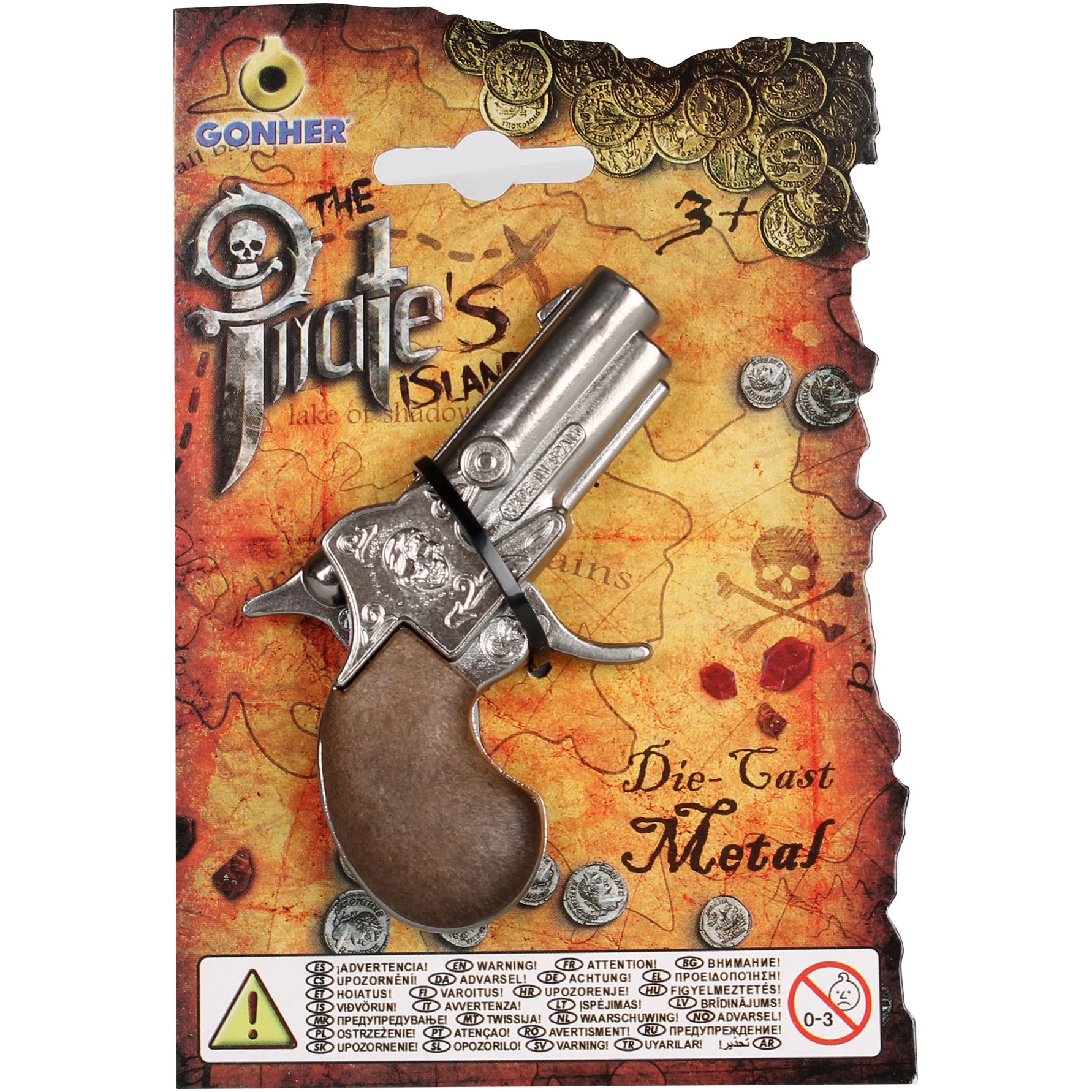 Pistol mini cu capse Gonher - Pirates, otel, 10 cm - eMAG.ro