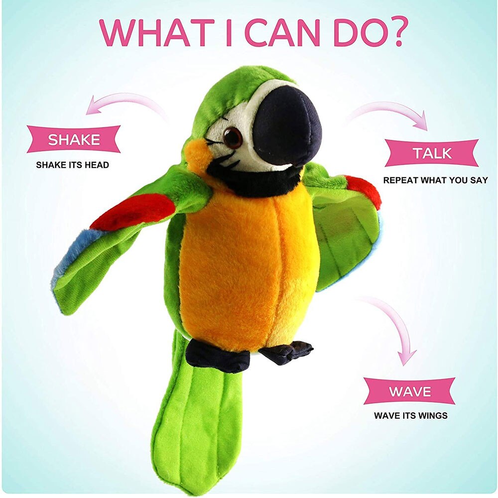 Papagal SIKS® vorbitor, 20 cm, din plus, culoarea verde - eMAG.ro