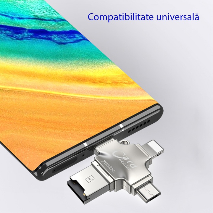 Adaptor USB, Type-C, tip Lightning, Micro-USB, card reader MicroSD ...