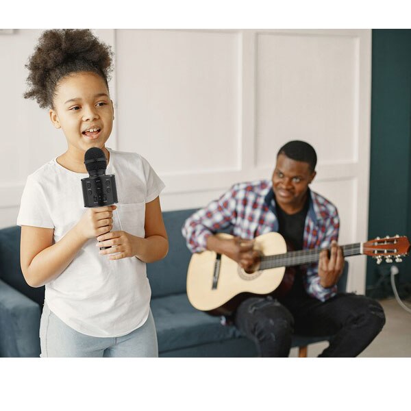 Microfon karaoke cu boxa, Zola®, Bluetooth, negru, banda de frecventa ...